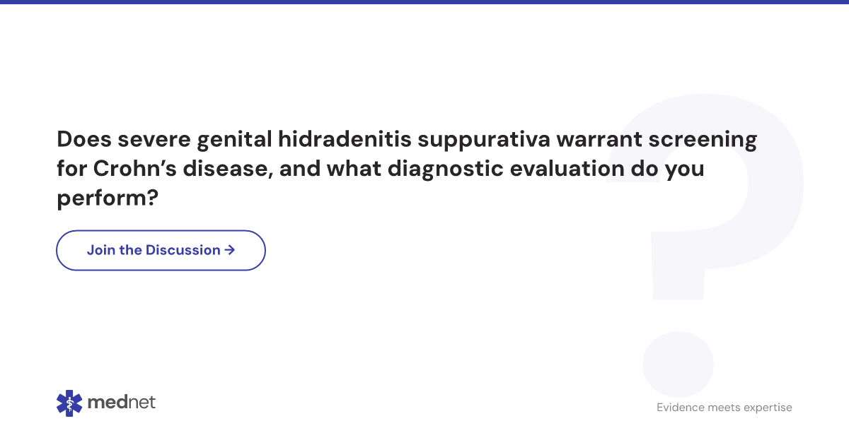 Does severe genital hidradenitis suppurativa warrant screening for ...