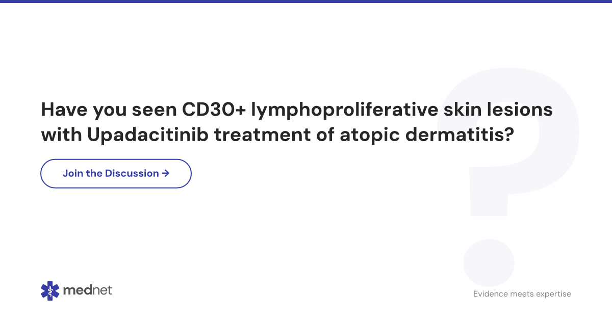 Have you seen CD30+ lymphoproliferative skin lesions with Upadacitinib ...