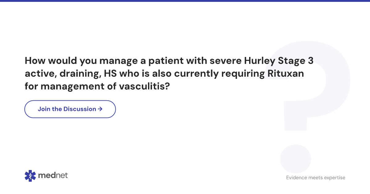 How would you manage a patient with severe Hurley Stage 3 active ...