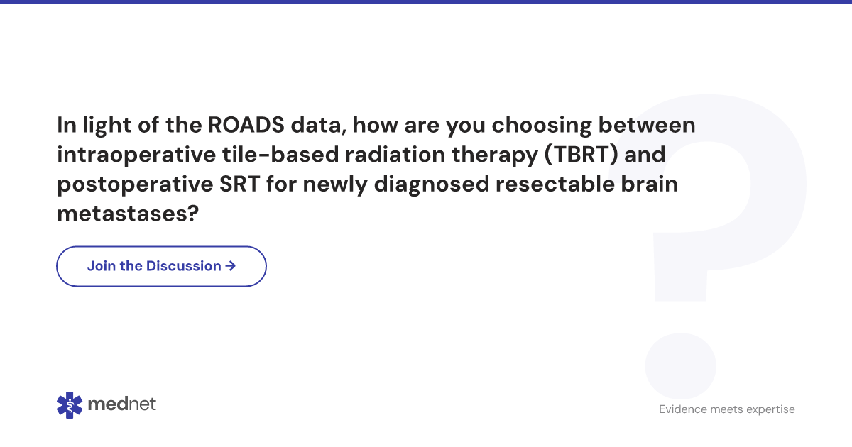 In light of the ROADS data, how are you choosing between intraoperative ...