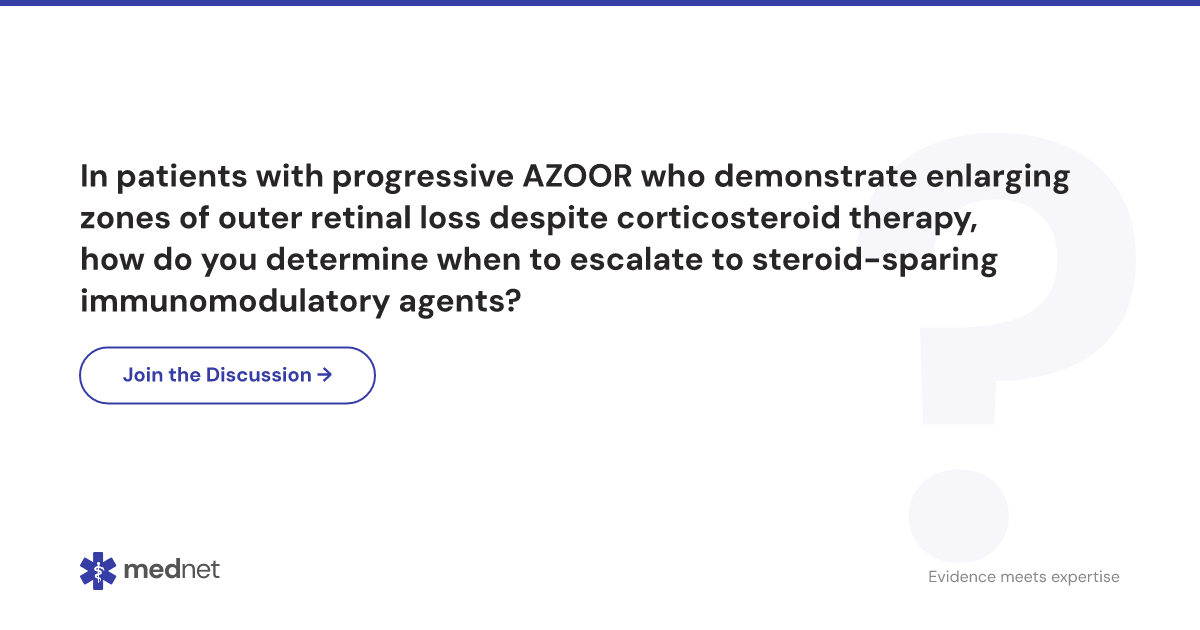 In patients with progressive AZOOR who demonstrate enlarging zones of ...