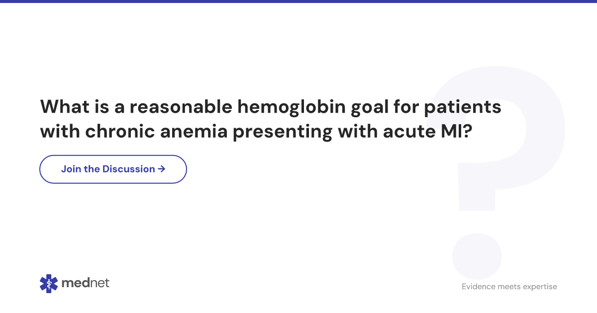 What is a reasonable hemoglobin goal for patients with chronic anemia ...