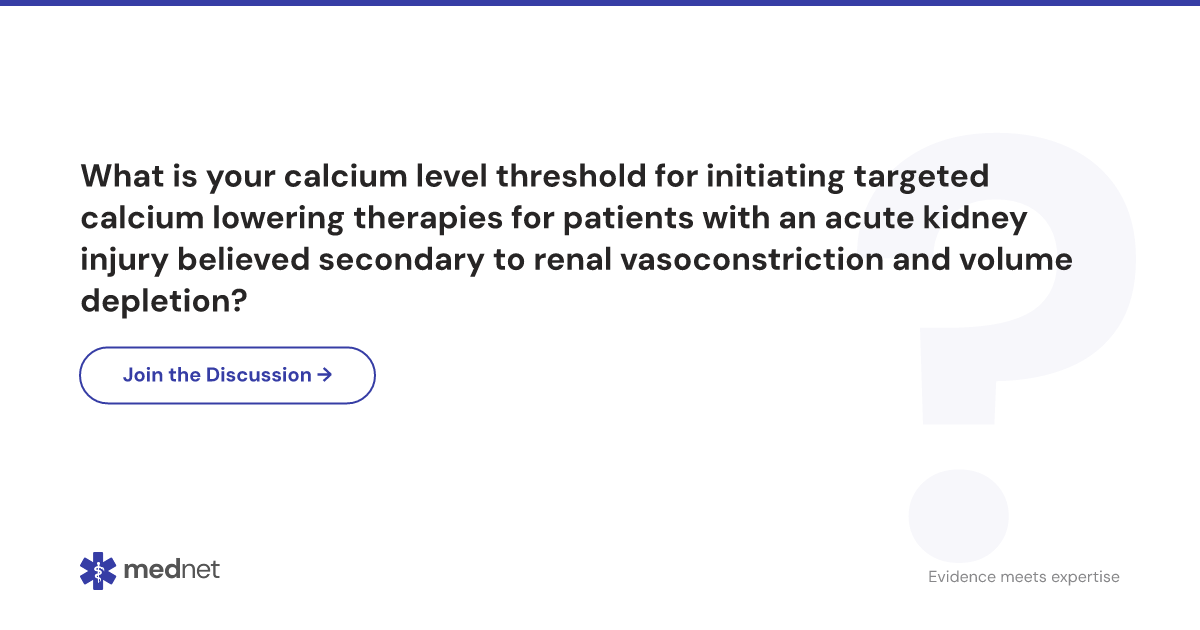 What is your calcium level threshold for initiating targeted calcium ...
