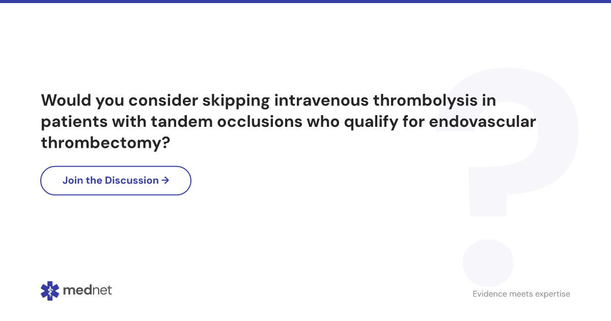 Would you consider skipping intravenous thrombolysis in patients with ...
