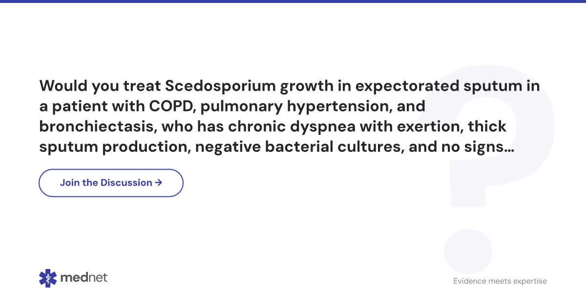 Would you treat Scedosporium growth in expectorated sputum in a patient ...